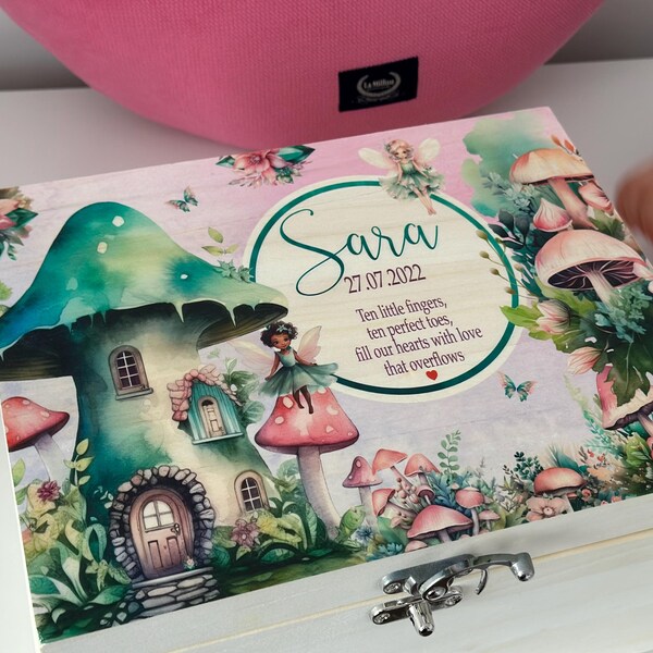 Personalised Fairy Keepsake Box, Memory, New Baby Gift, Christening ...