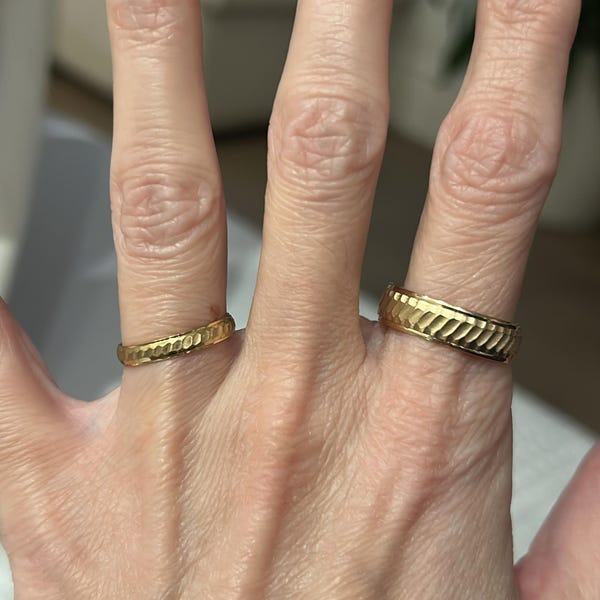 3.5mm Solid 9K or 18K Real Gold Dome Shaped Wedding Band, Pick From ...