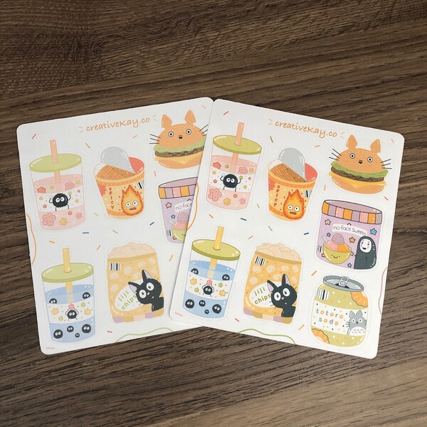 Cute Studio Ghibli Snack Sticker Sheet | Journal Stickers - Etsy
