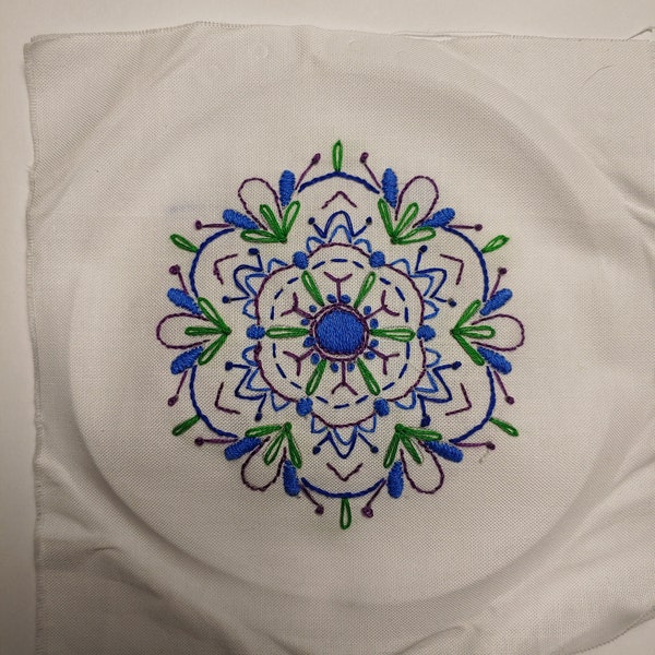 Mini Mandala Hand Embroidery Printed Fabric Sampler, Perfect for ...