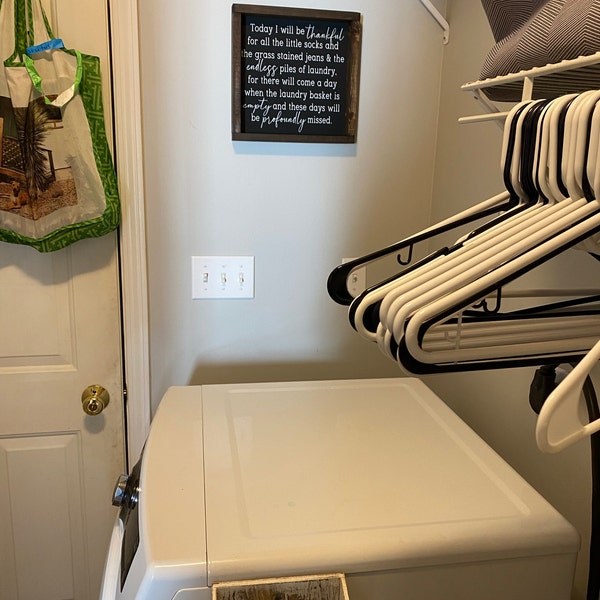 Laundry Room Quote - Thankful for Laundry - Wood Framed Sign - Laundry ...