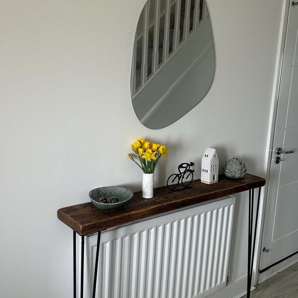 Omni Rustic Console Table With Black 3 Pin Hairpin Legs. (hallway Table ...
