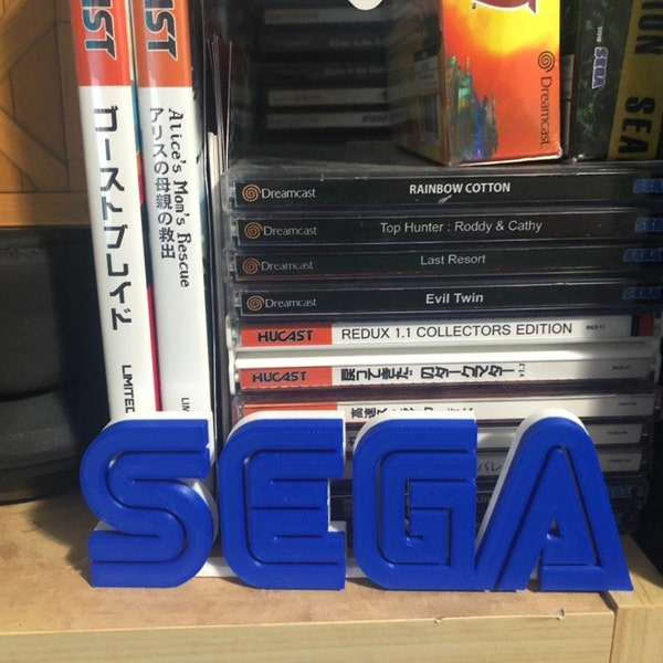 SEGA Video Game Logo Sign 6 in (3D Printed, Man Cave, Game Room, Shelf ...