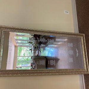 Mirror Wedding Table Plan Mirror Seating Chart Full Length Vinyl Decals ...