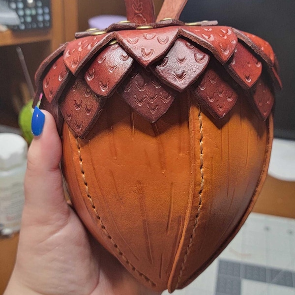 Digital Leather Acorn Bag PATTERN - Nature Set - Etsy