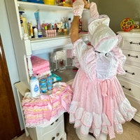 Josie 3 Pc Custom Fit Satin French Maid Adult Sissy Dress by Leanne's ...