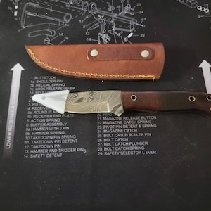 Damascus Kabar Knife With Sheath Custom Handmade Damascus Bowie Knife ...