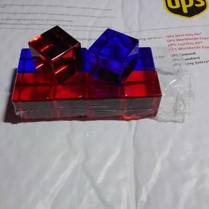 20PCS Wooden Gem Blocks Stacking Toys, Colorful Acrylic Windows Blocks ...