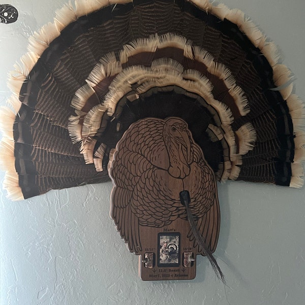 Custom Turkey Plaque Tail Mount, Personalized, Unique Fan, Beard, and ...