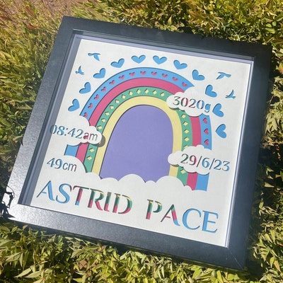 3D Baby Stats Shadow Box for Kids, Baby Birth Shadow Box, Custom Name ...