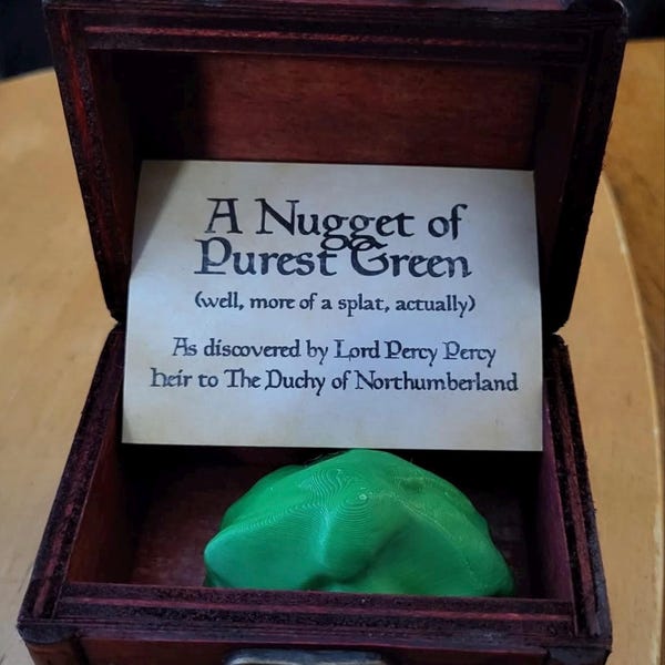 Nugget of Purest Green (well, More of a Splat, Actually) in Wooden ...
