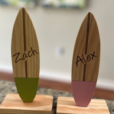 Custom Surfboard Keychain With Engraved Name - Etsy