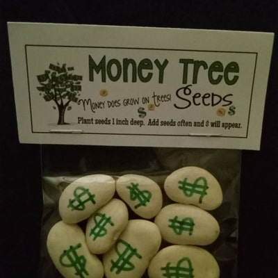 MONEY TREE SEEDS Funny Gag Gift Bags , Silly Prank Goody Bags, Birthday ...