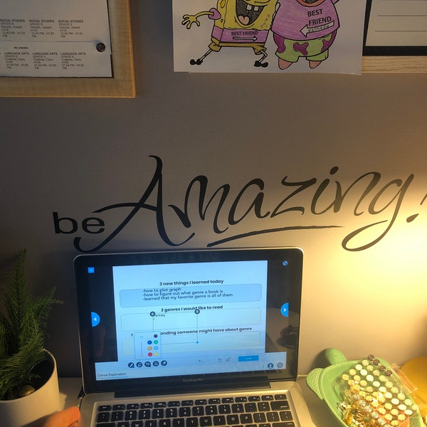 Be Amazing Wall Vinyl Decal, Unique Inspirational Sticker Quote ...