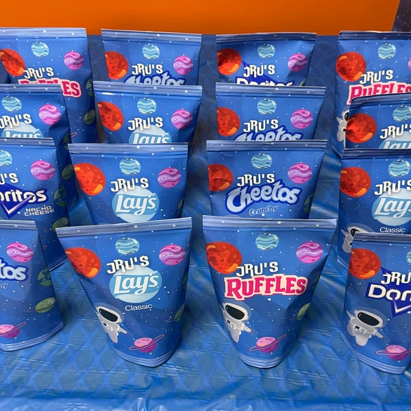 Outer Space Birthday Chip Bags Planet Birthday Chips Astronaut Birthday ...