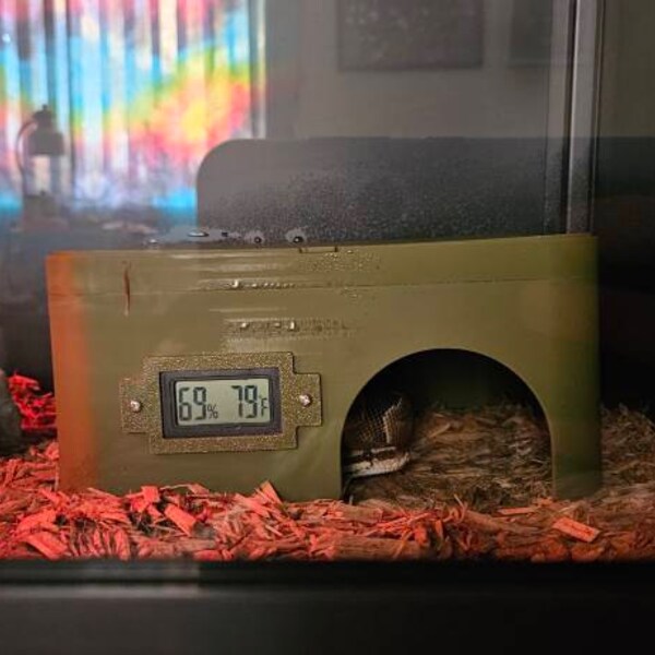 Reptile Humid Hide With Thermometer/hygrometer - Etsy