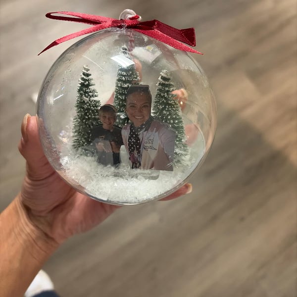 Custom Family Photo Acrylic Snow Globe Ornament, Personalized Photo ...