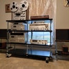 Double Width Audio Rack / Record Player Stand / Stereo Cabinet With ...