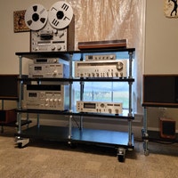 Double Width Audio Rack / Record Player Stand / Stereo Cabinet With ...