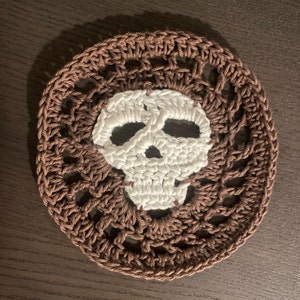 Crochet Pattern Mr Bones Skull Coaster Digital PDF - Etsy