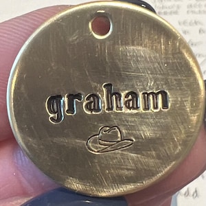 Simple Custom Hand Stamped Dog Tag Dog Tags for Dogs Pet Id - Etsy