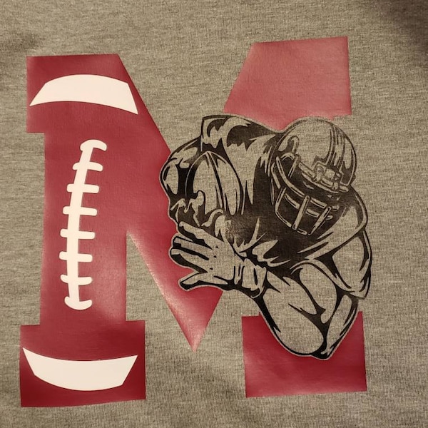 Athletic Letter M Football SVG Digital Download for Silhouette, Cricut ...