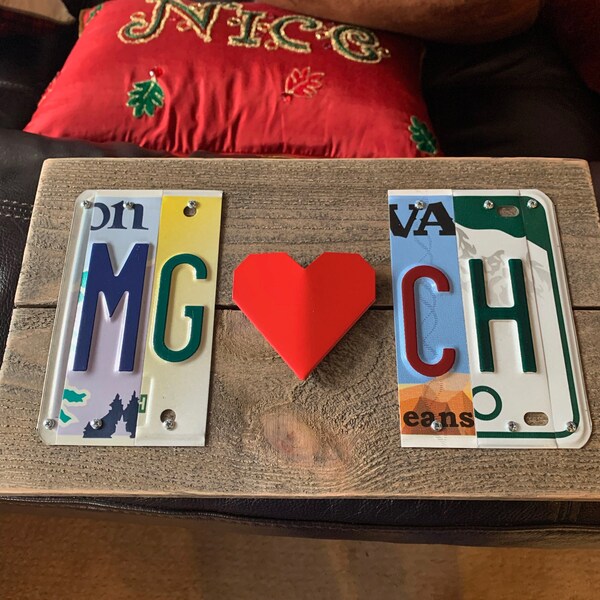 Unique Couple Gift for Husband or Wife / Custom HEART License Plate ...