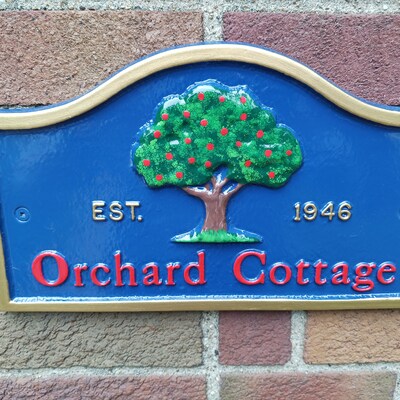 Cottage Sign, Address Plaque, Cast Metal Address Sign, House Sign, Door ...