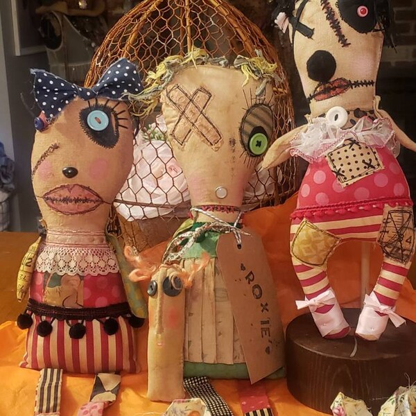 Weird Sweet Odd Bizarre Doll Handmade Textile Art Doll Primitive Folk ...