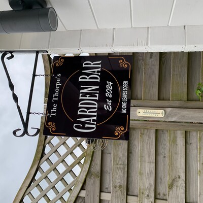 Personalised Pub Shed Hanging Swing Sign With Bracket Garden Pub Home ...
