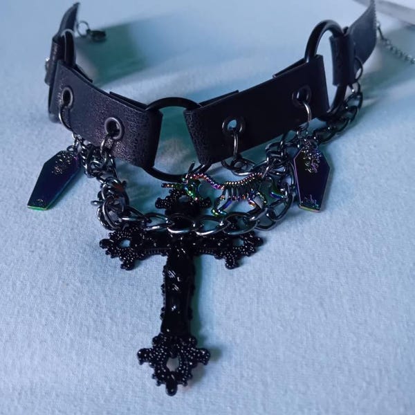Sister Choker SUN and MOON, Pastel Goth Collar, White Gothic Jewelry ...