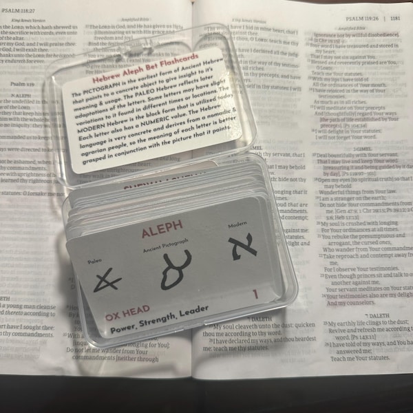 Hebrew Aleph Bet Flash Cards With Ancient Pictograph, Paleo & Modern ...