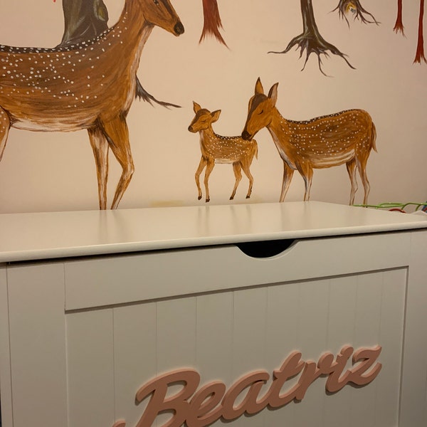 Toy Box Personalised Wooden Large Custom Bespoke White Nursery - Etsy