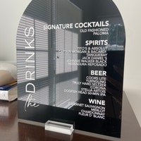 Bar Menu in Acrylic Arch - Etsy