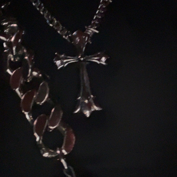 FALLEN ANGEL Stainless Steel Barbed Wire Winged Angel Cross Necklace ...