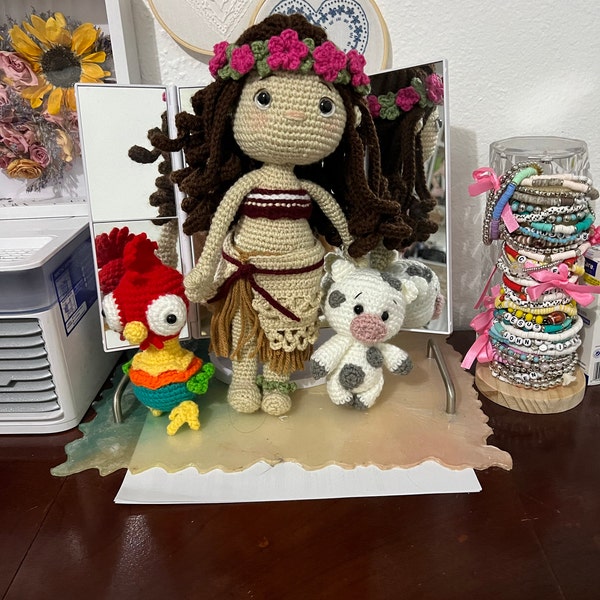 Eng-esp Hawaii Girl,rooster and Pig Pattern - Etsy