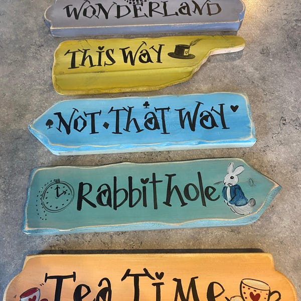 This Way That Way Not This Way Wonderland Fairytale Storybook Signpost ...