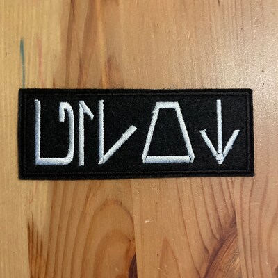 Personalised Custom Sci Fi Themed Aurebesh Font Embroidered Felt Name Patch Upper & Lower Case ...