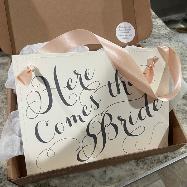 Here Comes the Bride Sign Wedding Sign Ring Bearer Flower Girl Banner ...