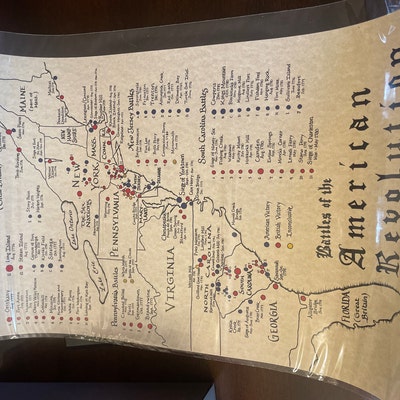 American Revolution Battles Hand Drawn Map - Etsy