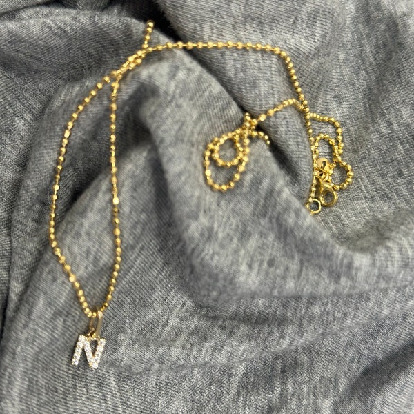 Solid 14K Gold Ball Chain Diamond Cut Ball Chain, Dainty Strong Gold ...