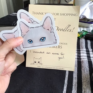 Peeking Cat Sticker Black and White Cat Stickers Tuxedo Cat Good ...