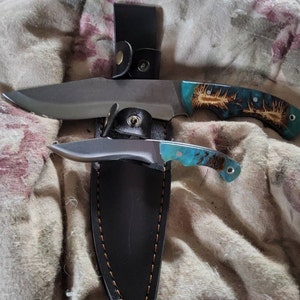 Handcrafted Custom Made Swing Blade Dagger Mica Handle With Leather ...