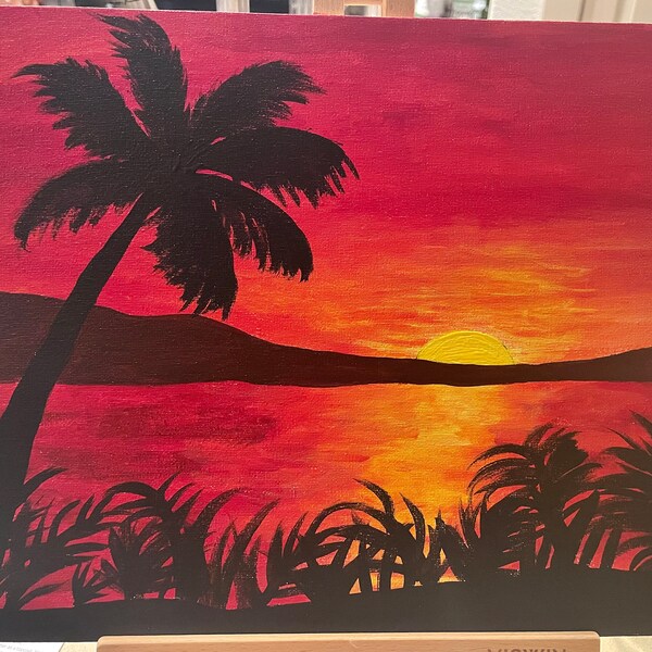 Sunset Canvas Painting Kit + Video Tutorial, Painting Party Kit, DIY ...