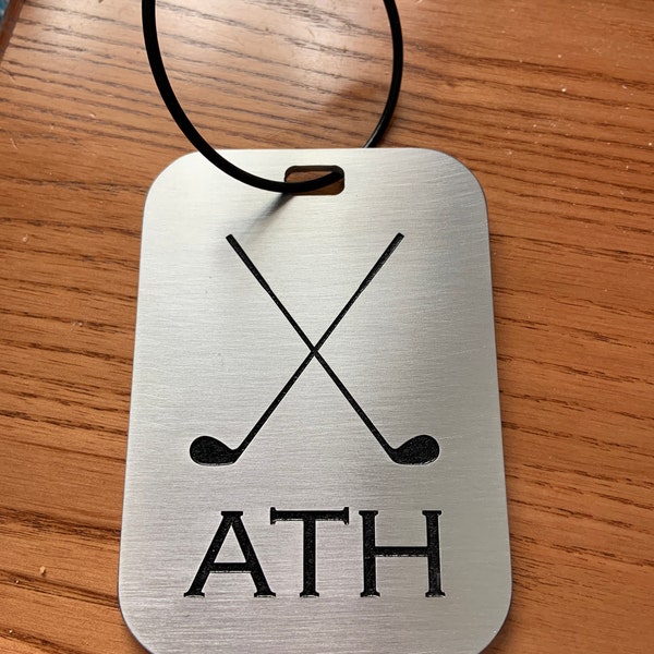 Golf Bag Tag - Custom Engraved Metal - Luggage Tag - Personalized ...