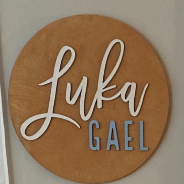 Nursery Name Sign, Above Crib Sign, Round Name Sign, Custom Name Sign ...