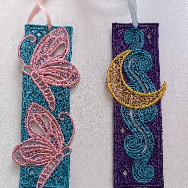 In the Hoop Free Standing Lace Bookmarks 5 Pack, Machine Embroidery ...