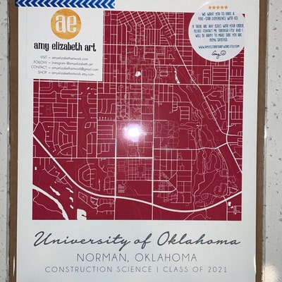 Personalized University Map, Custom Map, College Campus, Dorm Decor ...