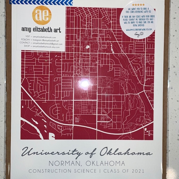 Personalized University Map, Custom Map, College Campus, Dorm Decor ...