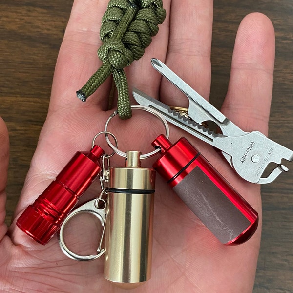 Kids Survival Keychain Kit: Compass, Paracord, LED Flashlight - Boy ...